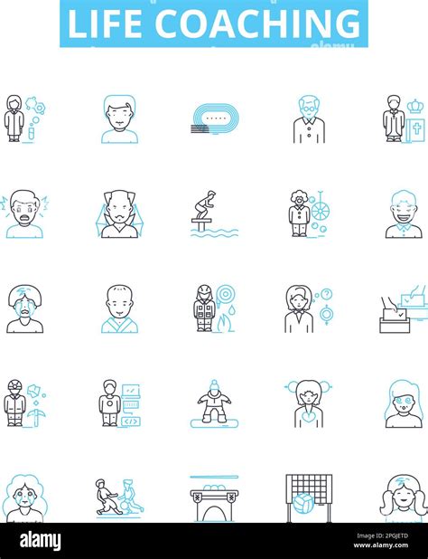 Life Coaching Vector Line Icons Set Coaching Life Transformation