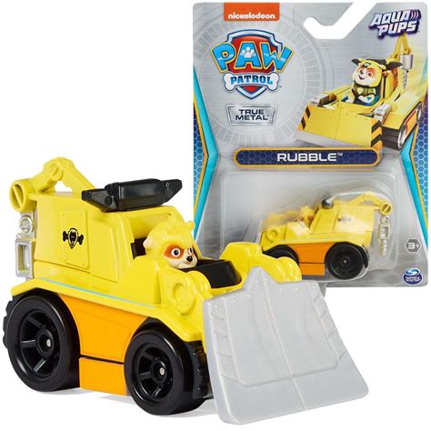 Psi Patrol Metalowy Mini Pojazd Aqua Pups Rubble True Metal Spin