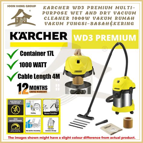 Karcher WD3 PREMIUM Multi Purpose Wet And Dry Vacuum Cleaner 1000W