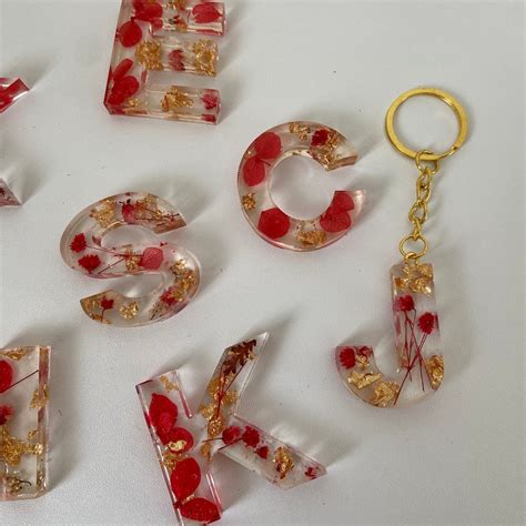 Llavero De Letras De Resina A Z 0 9 Llavero De Letras Etsy