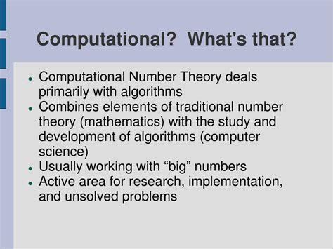 ppt computational number theory powerpoint presentation free download id 5772852