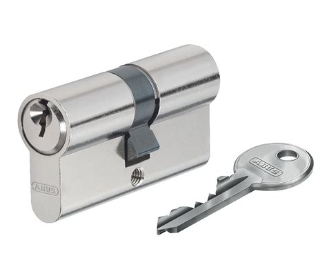 Cylindre de porte double entrée E5 nickelé 30x40 mm ABUS