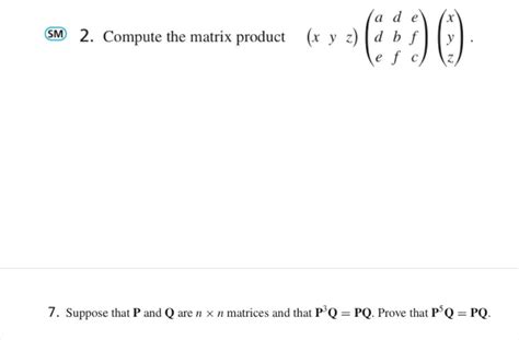 solved sm 2 compute the matrix product