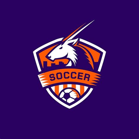 Handgezeichnete fußball logo vorlage Premium Vektor