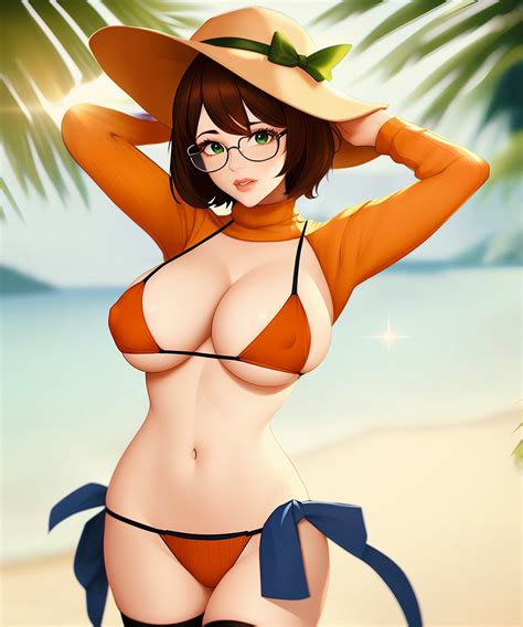 Hentai Busty 1girl Ai Generated Big Breasts Bikini Bikini Top Breasts
