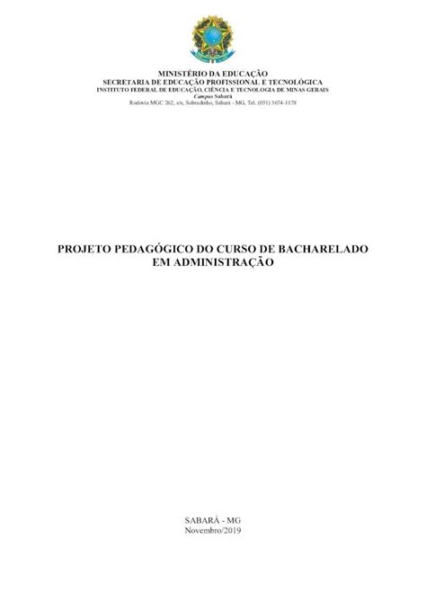 PDF PROJETO PEDAGÓGICO DO CURSO DE BACHARELADO EM Institucional