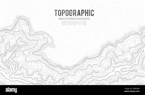 Grey Contours Vector Topography Geographic Mountain Topography Vector