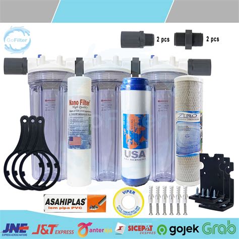 Jual PAKET FILTER AIR SIAP PAKAI 3 TAHAP AIR KOTOR KERUH SUMUR PAM