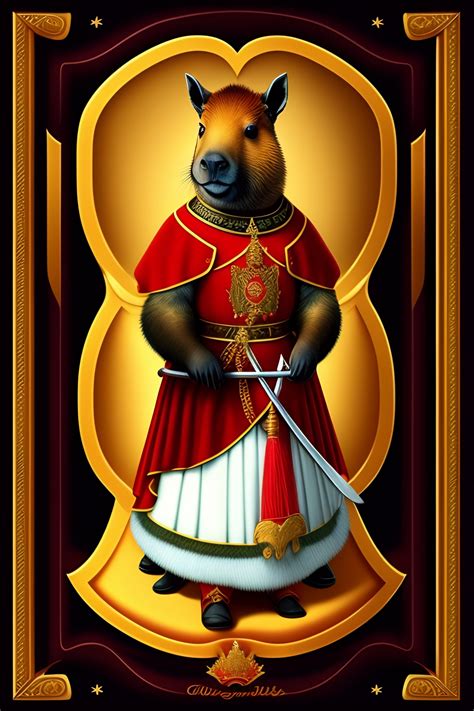 Lexica Capybara Dress Of King With A Sword And Shield D Cartoon