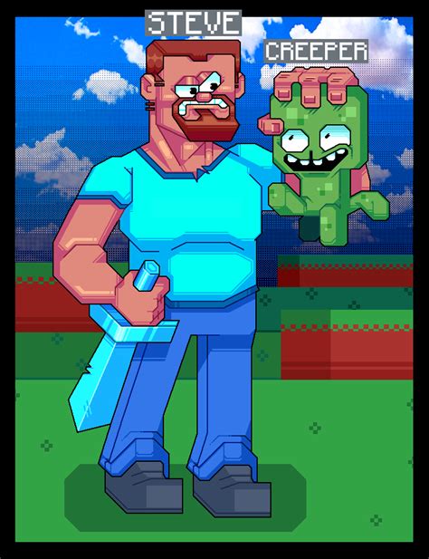 Steve And Creeper By Swigen On Newgrounds