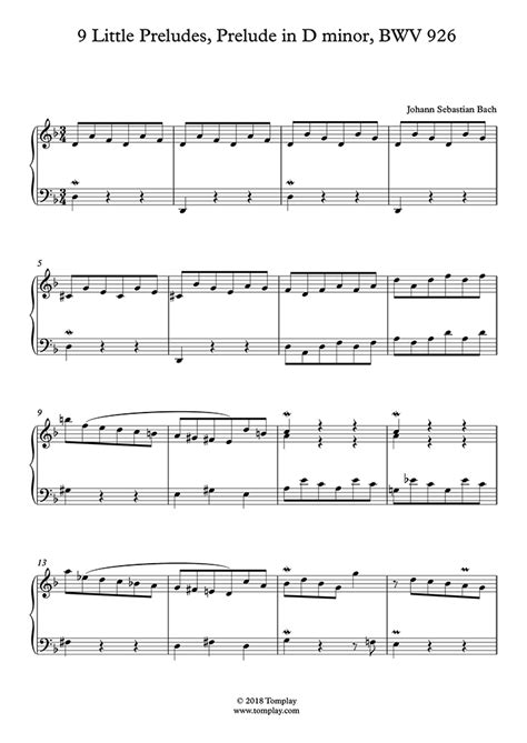 Partitions gratuites Bach Johann Sebastian BWV 872 prélude N3