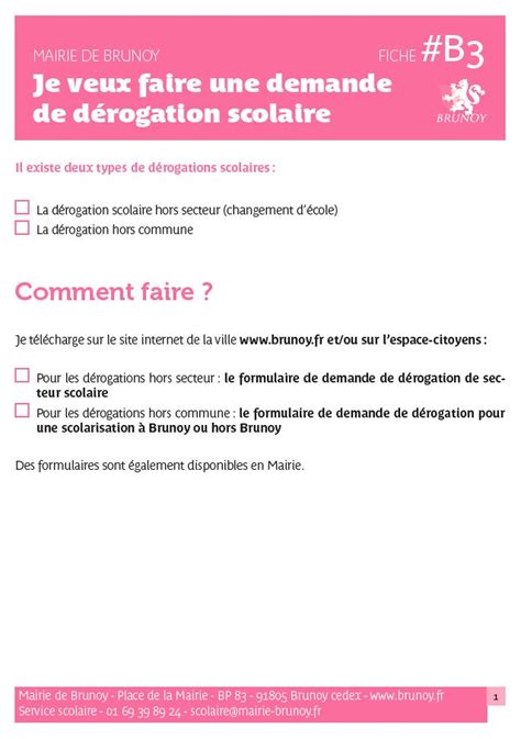 B3 Je veux faire une demande de dérogation scolaire Site officiel