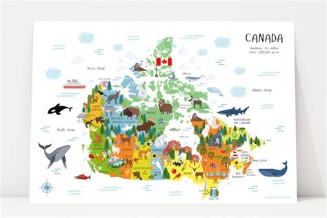 Carte du Canada pour les enfants Carte du Canada Décoration Etsy Canada