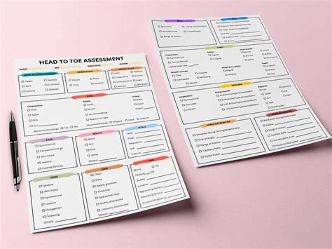 Head To Toe Assessment Nursing Template Study In Nursing