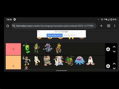 FAZENDO A TIER LIST DA ILHA DE PLANTA My Singing Monsters YouTube
