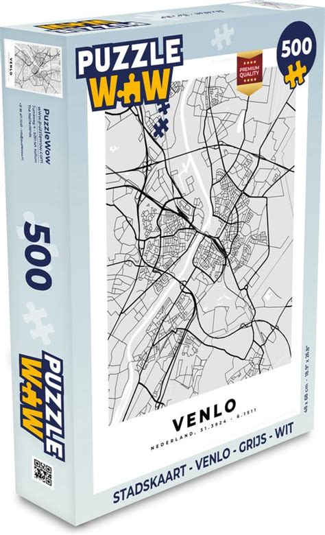 Puzzel Stadskaart Venlo Grijs Wit Legpuzzel Puzzel 500