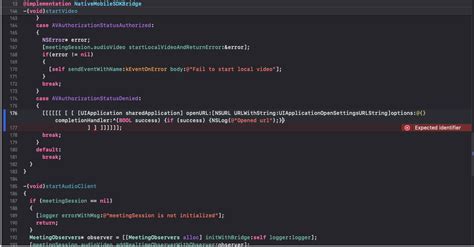 Objective C IOS Expected Identifier Problem When Changed Open