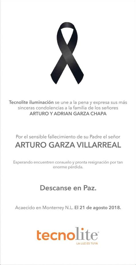 Arturo Garza Villarreal Obituario Esquela