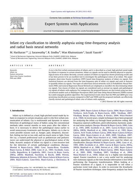 pdf infant cry classification to identify asphyxia using time frequency analysis and radial