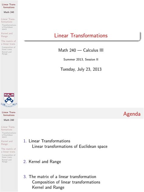 linear transformations math 240 calculus iii pdf linear map linear subspace