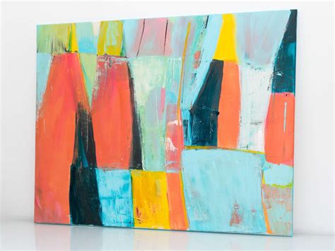 Colorful Original Abstract Painting 40x32 Inches By Duealberi