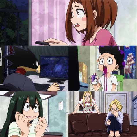 Uraraka Ochako Tokoyami Fumikage Tsuyu Asui And Minoru Mineta Boku
