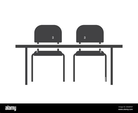 Table And Two Chairs Classroom School Desk Vector Illustration