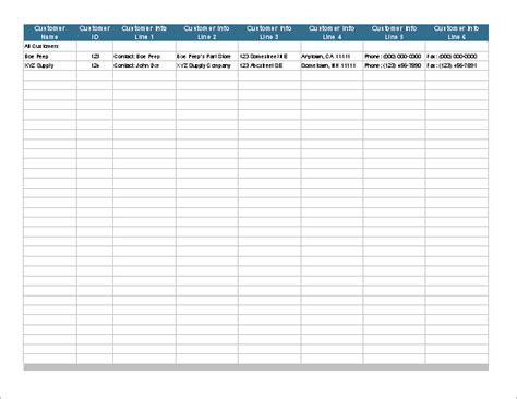 Excel Spreadsheet Template For Customer Database