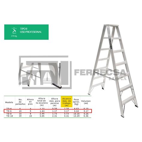 Escalera Tijera Doble Esc M Kg Td Escalumex Tienda Ferrecsa