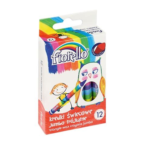 Kredki świecowe trójkątne 12 kolorów Fiorello