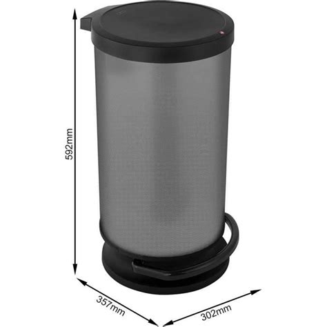 Rotho Paso Poubelle 30l avec pédale et couvercle Plastique PP sans