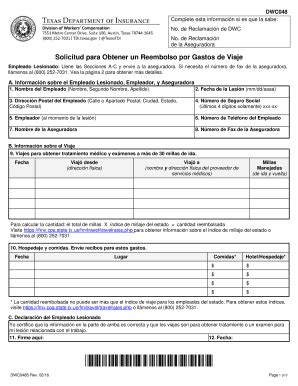 Fillable Online Tdi Texas Solicitud Para Obtener Un Reembolso Por