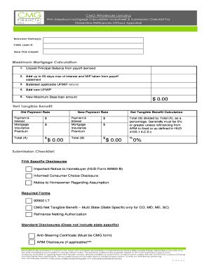 Fillable Online Net Tangible Benefit CMG Financial Fax Email Print