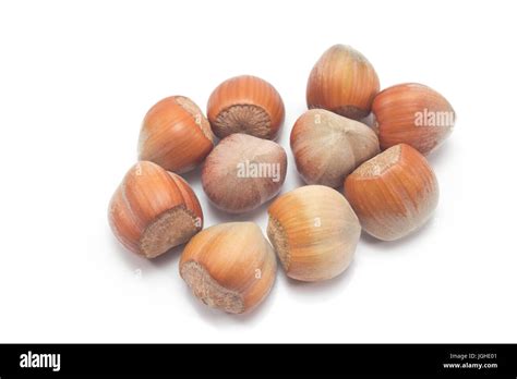 Pile Of Hazelnuts Isolated On White Stock Photo Alamy