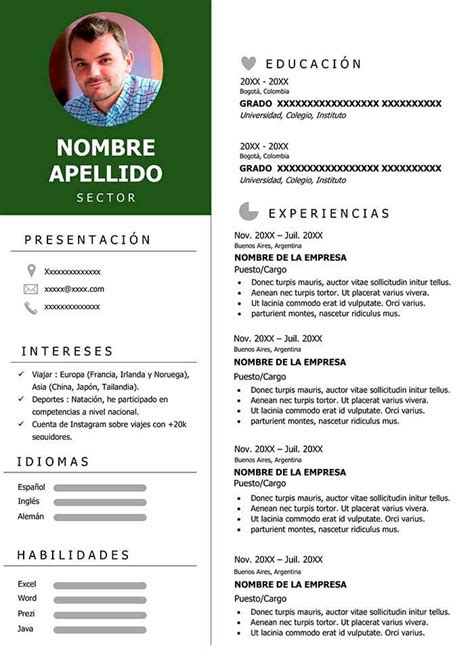 Presentacion Ejemplos De Curriculum Vitae Hechos Richard Torres