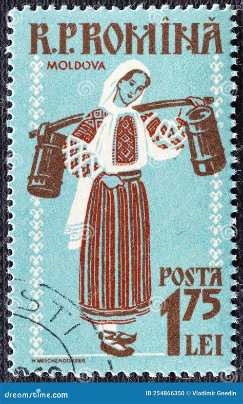 ROMANIA CIRCA 1958 A Post Stamp Printed In Romania Shows Woman In