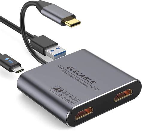 Amazon co jp USB C デュアル HDMI アダプター 4KUSB PD 充電 2 HDMI 4 in 1Mac