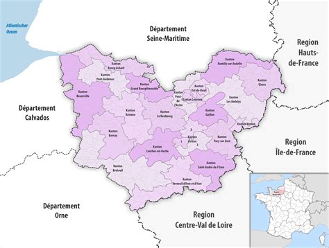 Carte des cantons du département de l Eure