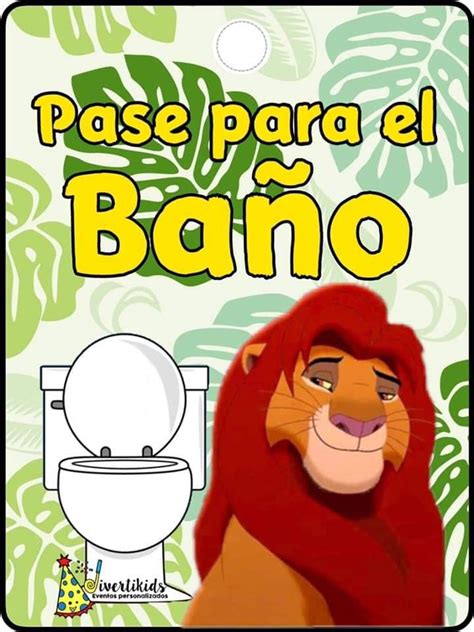 Pin de Anita en Permisos para el baño Cosas de escuela Rey leon Escuela