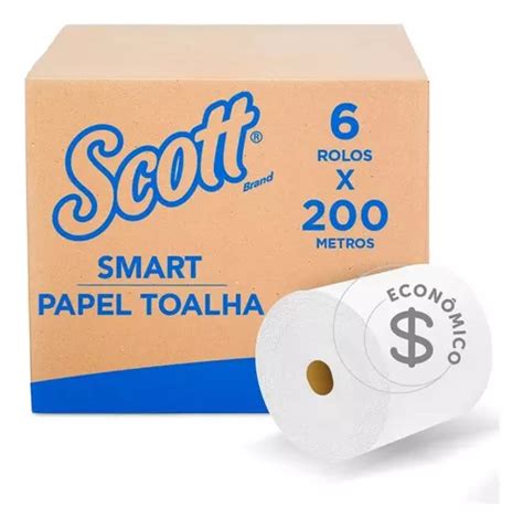 Papel Toalha Rolo Scott Essential 200m Caixa 6 Rolos Frete grátis