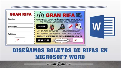 Como Hacer Boletos En Word Image To U