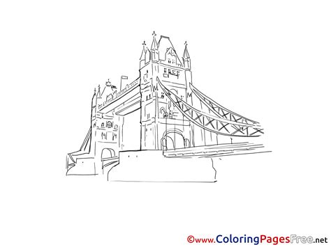 London Bridge Colouring Page Printable Free