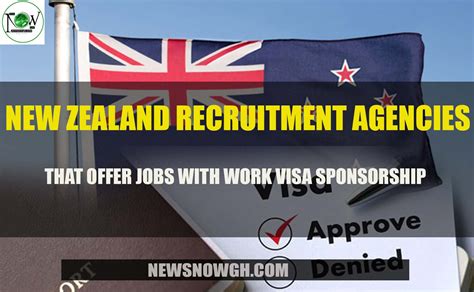 New Zealand Recruitment Agencies Offering Jobs With Work Visa Sponsorship