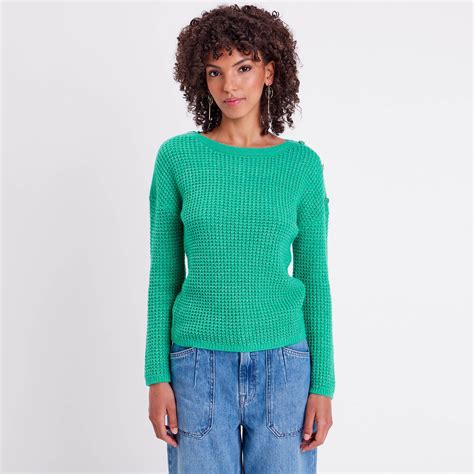 Pull Manches Longues Vert Femme Vibs