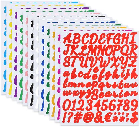 Simarro Sheets Letter Stickers Inch Vinyl Small Letter Stickers