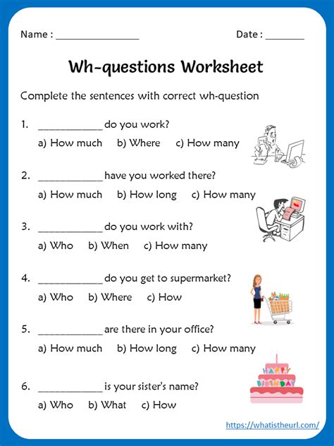 Answering Wh Questions Worksheets