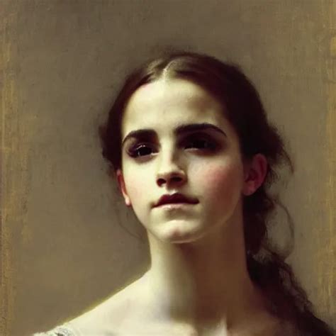 Portrait Of Emma Watson By William Adolphe Stable Diffusion