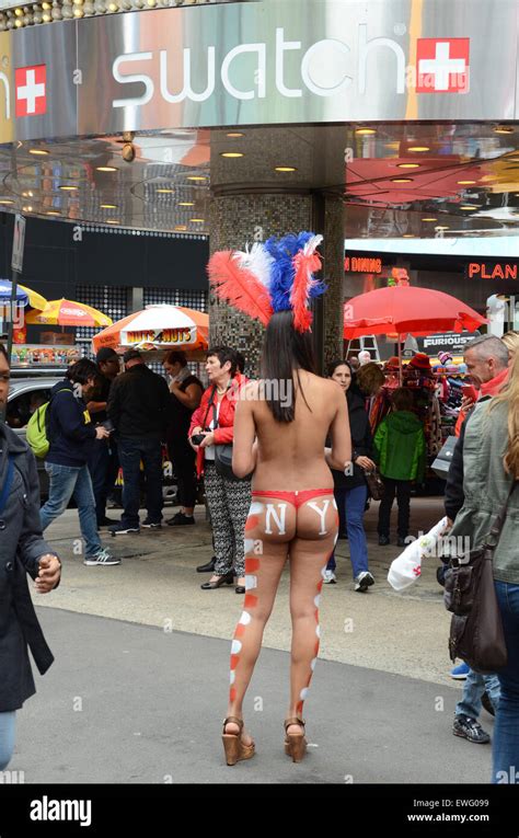 Times Square Topless Painted Women Telegraph
