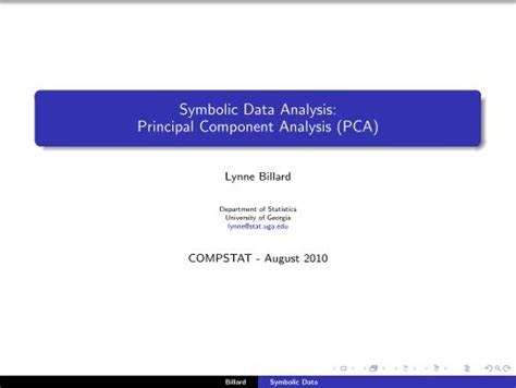 symbolic data analysis principal component analysis pca