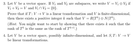 solved let v be a vector space if v1 and v2 are subspaces